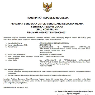 Sertifikat - RexLine